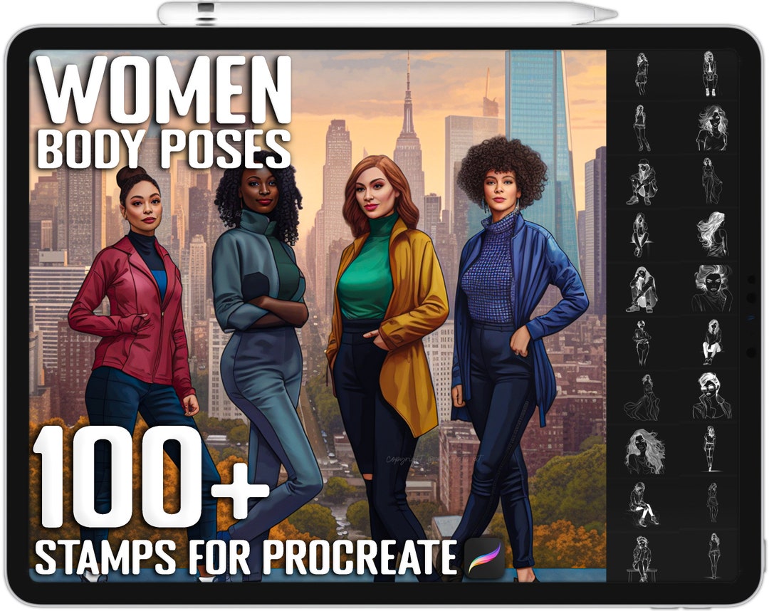 100+ Procreate Women Body Poses Stamps, Body Poses Brushes for ...