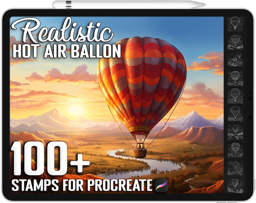 100+ Procreate Hot Air Balloon Stamps, Unique Hot Air Balloon Guide ...