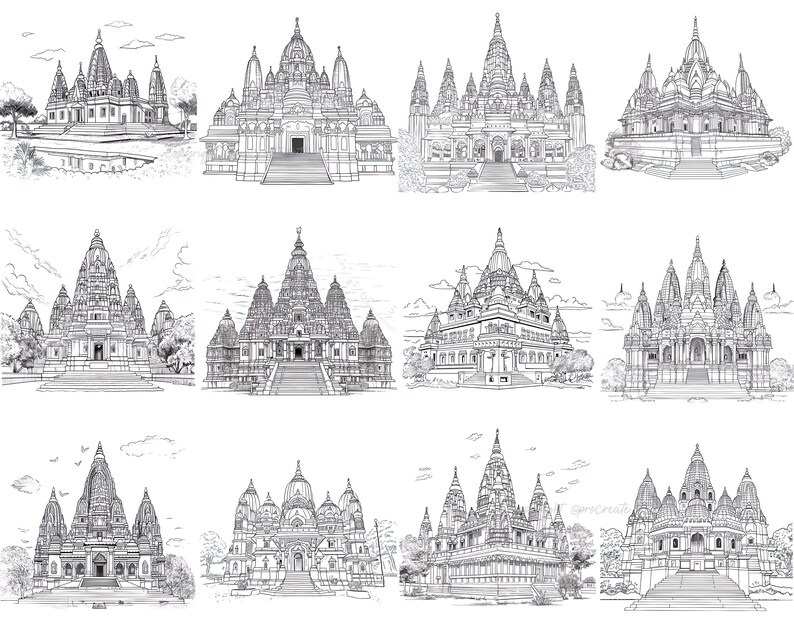 100+ Procreate Indian Temple Stamps, Indian Temple Brushes for ...