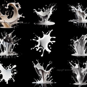 100+ Procreate Realistic Milk Splash Stamps, Milk Splash Brushes for ...