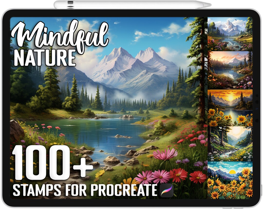 100+ Procreate Mindful Nature Stamps, Mindful Nature Brushes for ...