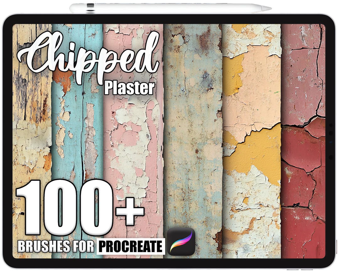 100+ Procreate Chipped Plaster Brushes, Realistic Texture Brushes for ...