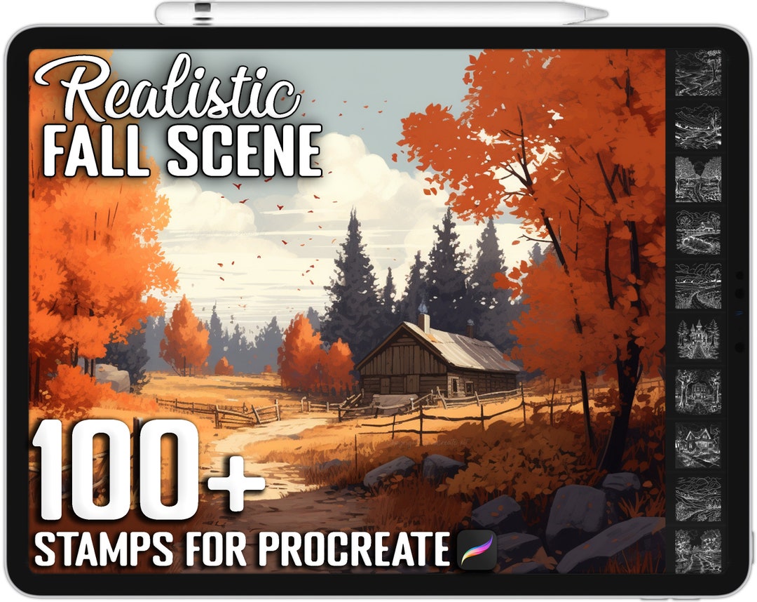 100+ Procreate Fall Scene Stamps, Fall Brushes for Procreate, Instant ...