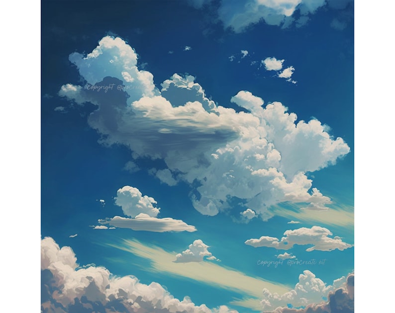 100 Procreate Realistic Clouds Stamps Clouds Brushes for - Etsy