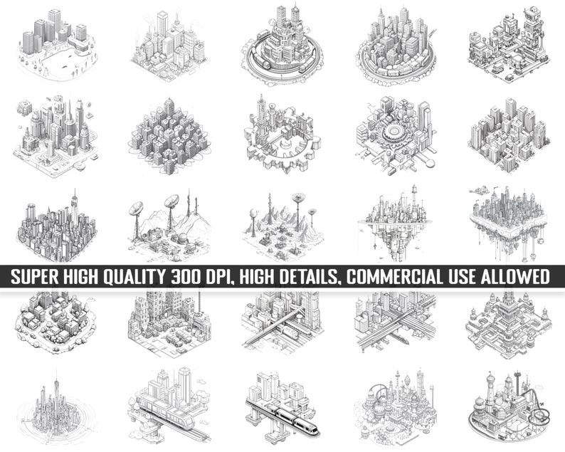 100+ Procreate Isometric City Stamps, Realistic Brushes for Procreate ...