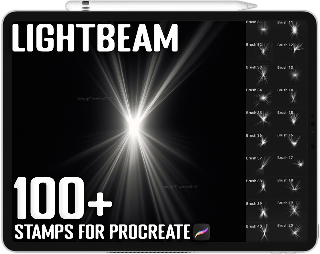 100+ Procreate Light Beam Stamps, Light Beam Brushes for Procreate ...