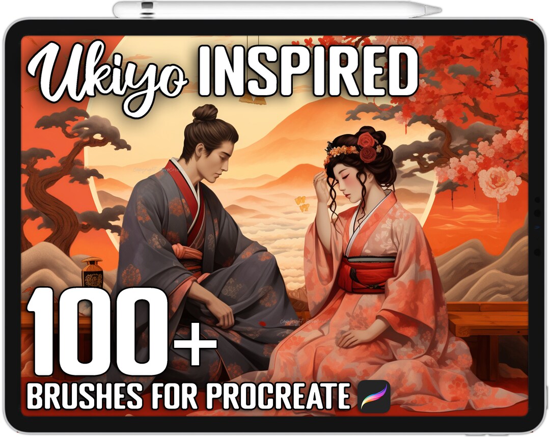100+ Procreate Ukiyo Inspired Stamps, Ukiyo Guide Bundle for Procreate, Instant Digital Download ...