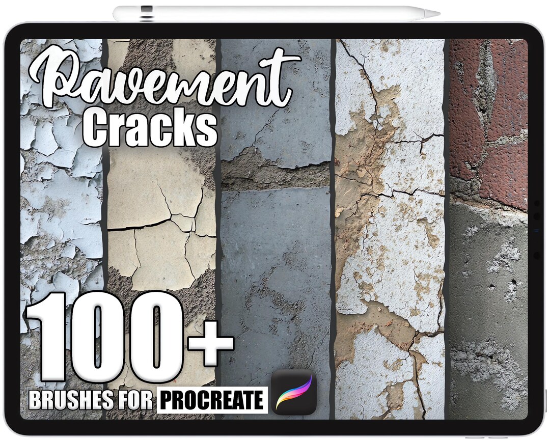 100+ Procreate Pavement Cracks Brushes, Realistic Texture Brushes for ...