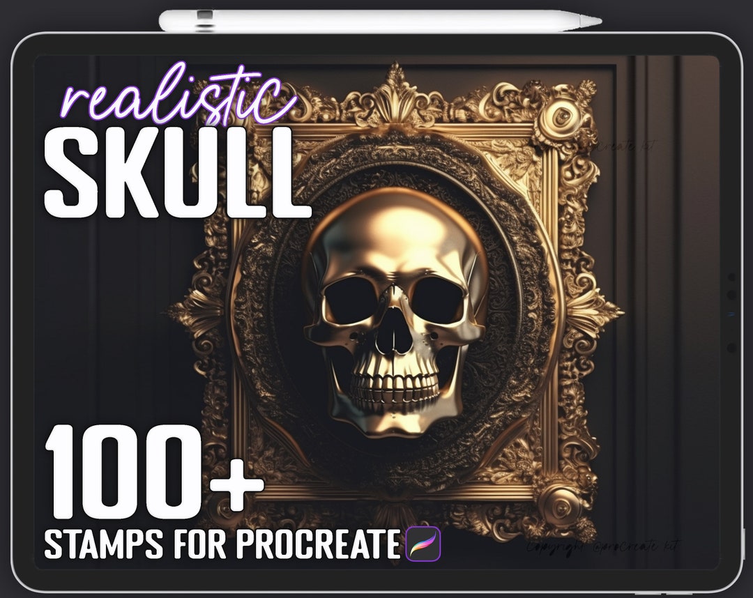 Procreate Skull Stamps, Skull Brushes for Procreate, Instant Digital ...