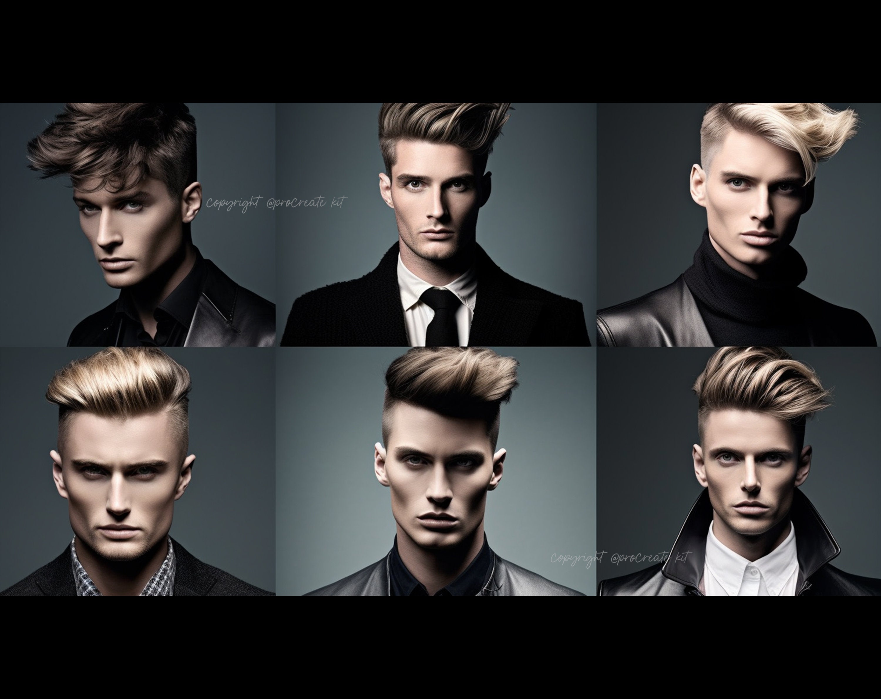 100+ Procreate Realistic Men Hairstyle Stamps, Men Hairstyle Brushes ...