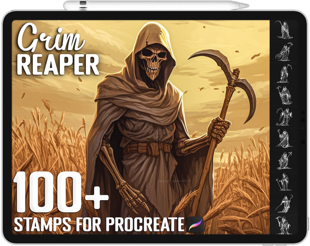 100+ Procreate Grim Reaper Stamps, Grim Reaper Brushes for Procreate ...