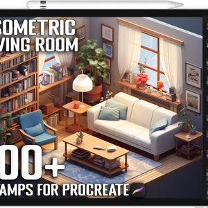 100+ Procreate Isometric Living Room Stamps, Isometric Living Room ...