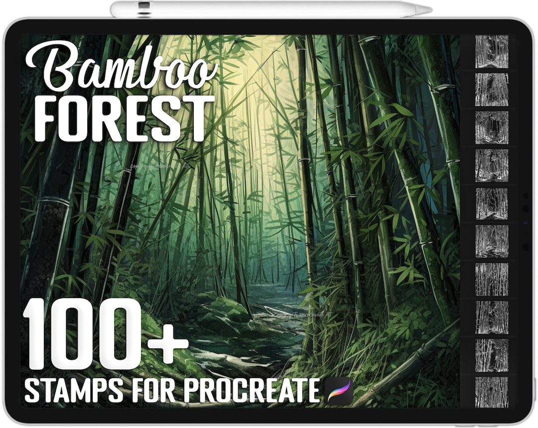 100 Procreate Bamboo Forest Stamps Bamboo Forest Brushes for - Etsy UK