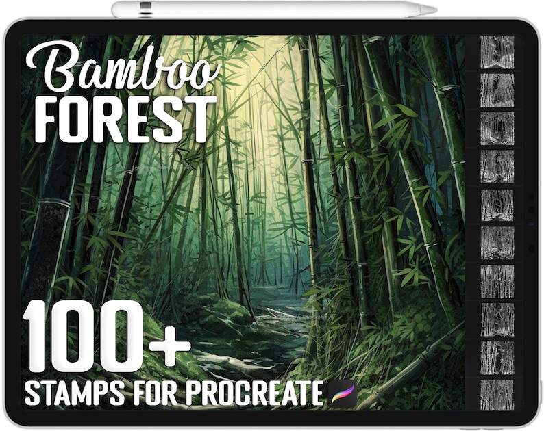 100+ Procreate Bamboo Forest Stamps, Bamboo Forest Brushes for ...