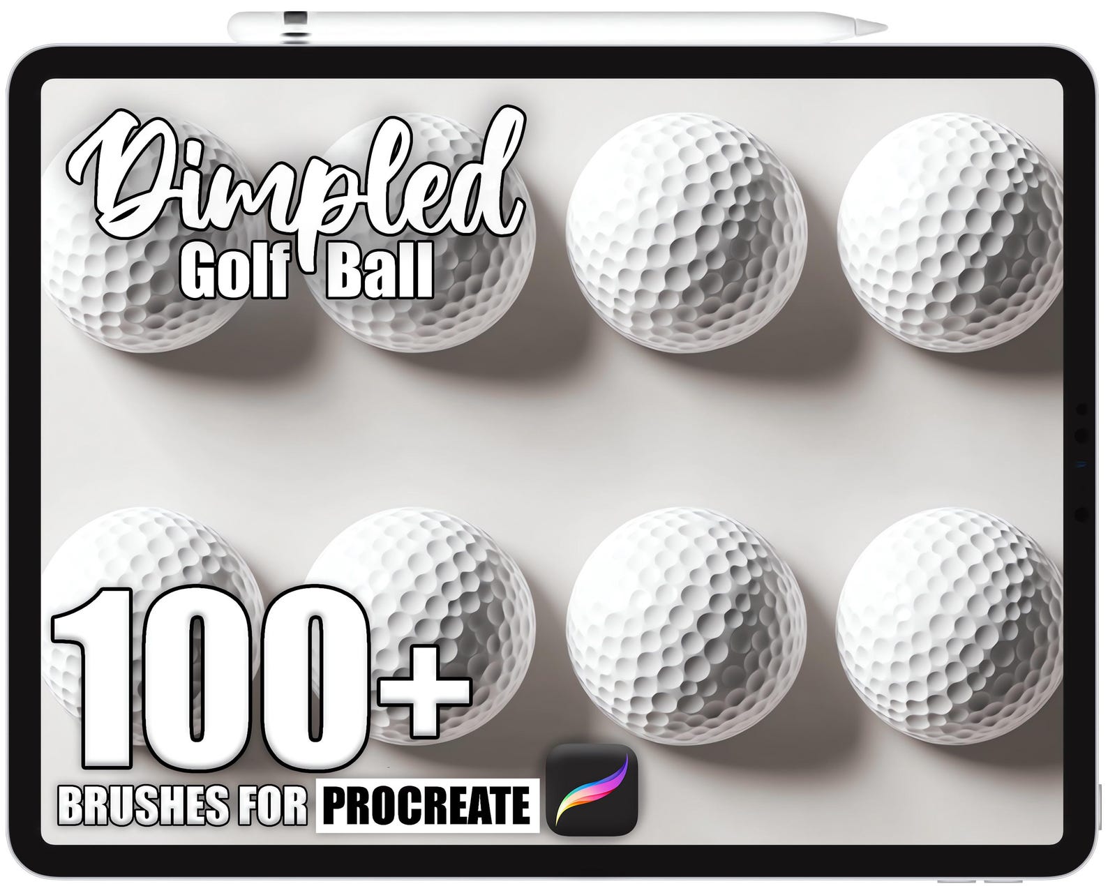 100+ Procreate Dimpled Golf Ball Brushes, Realistic Texture Brushes for ...