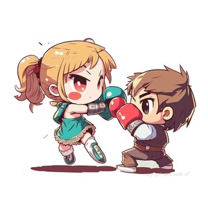 100+ Procreate Chibi Angry Fight Stamps, Chibi Fight Brushes for ...
