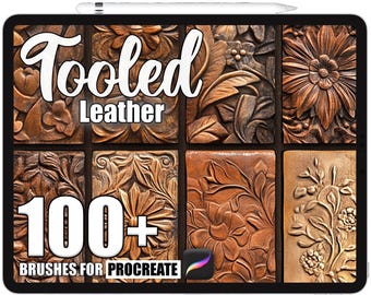 100+ Tooled Leather Procreate Textures, Brushes for Procreate, Instant Digital Download - Etsy