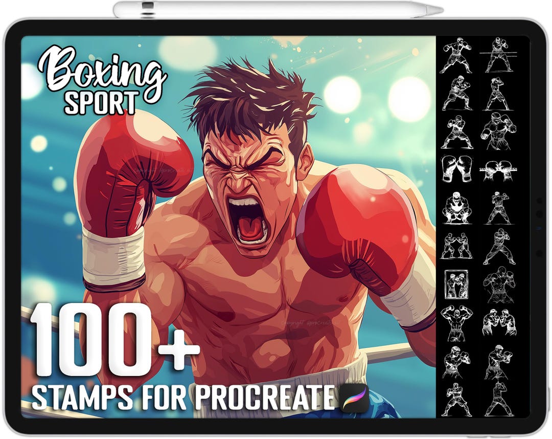 100+ Procreate Boxing Pose Stamps, Powerful Combat Action Brushes for ...