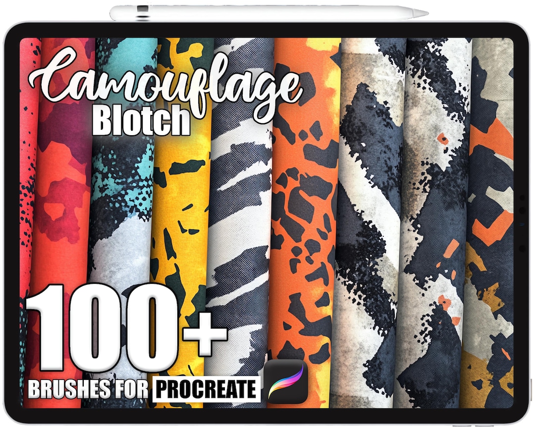 100+ Procreate Camouflage Blotch Brushes, Realistic Texture Brushes for ...