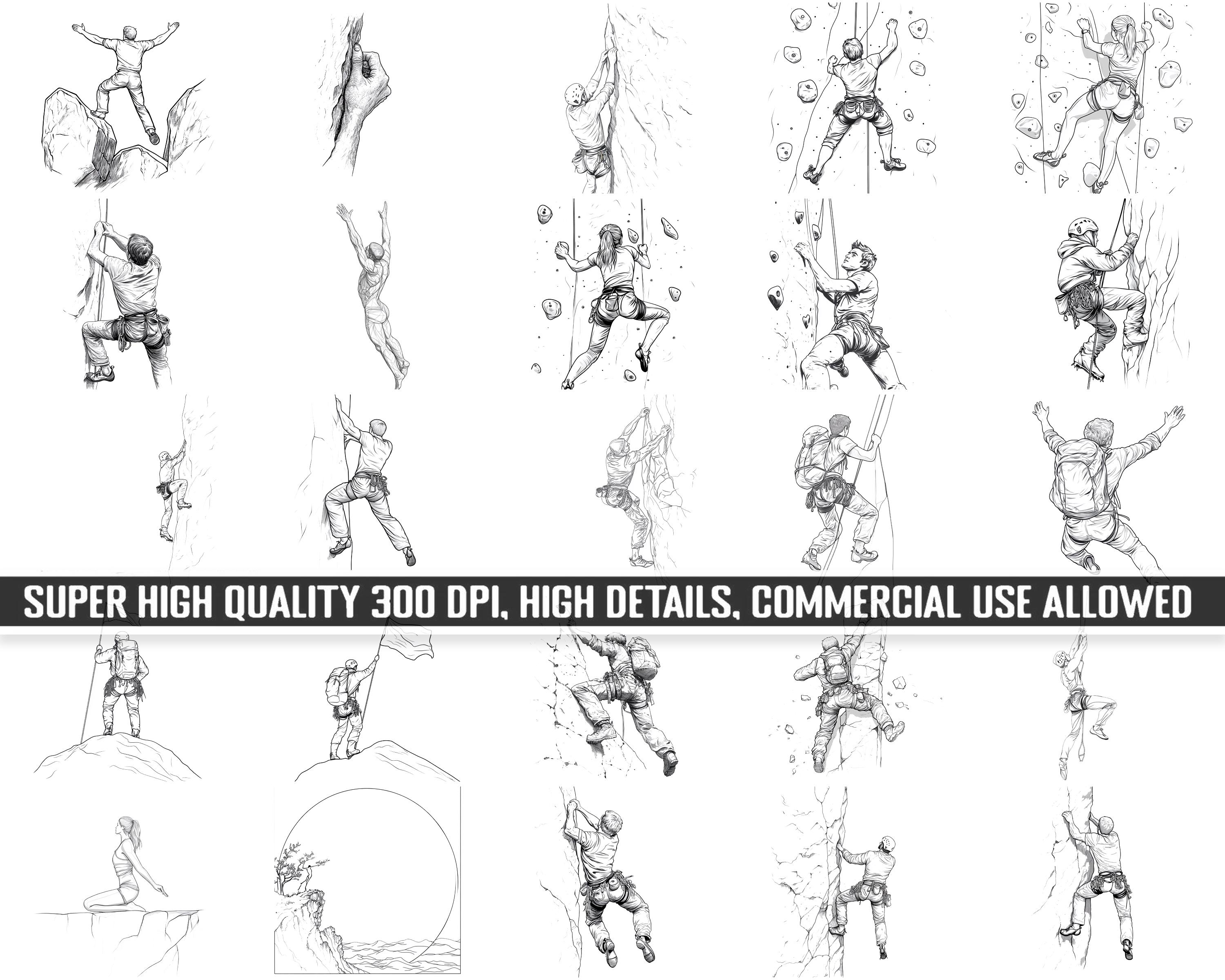 100+ Procreate Climbing & Reach Pose Stamps, Dynamic Action Brushes for ...