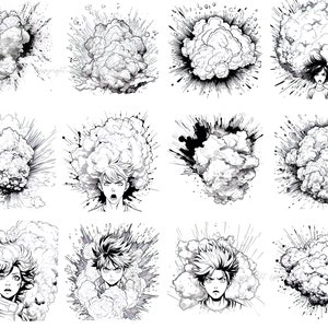 100+ Procreate Anime Explosion Stamps, Comic Explosion Brushes for ...
