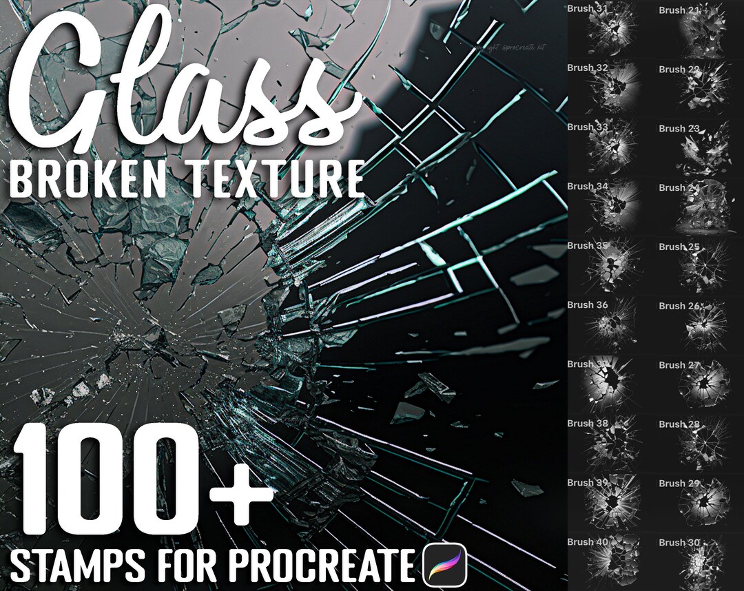 Procreate Realistic Broken Glass Stamps, Broken Glass Brushes for ...