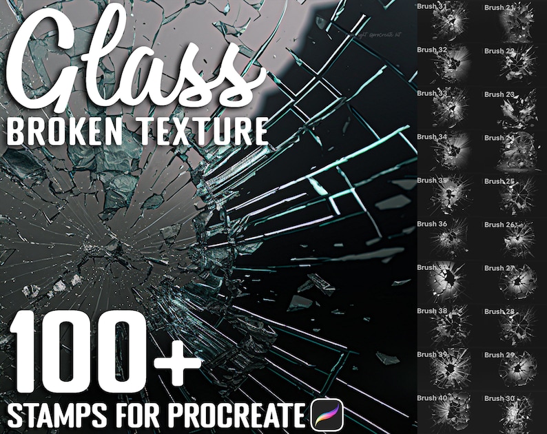 Procreate Realistic Broken Glass Stamps Broken Glass Brushes - Etsy