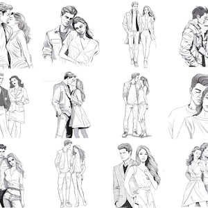 100+ Procreate Couple Poses Stamps, Couple Brushes for Procreate ...
