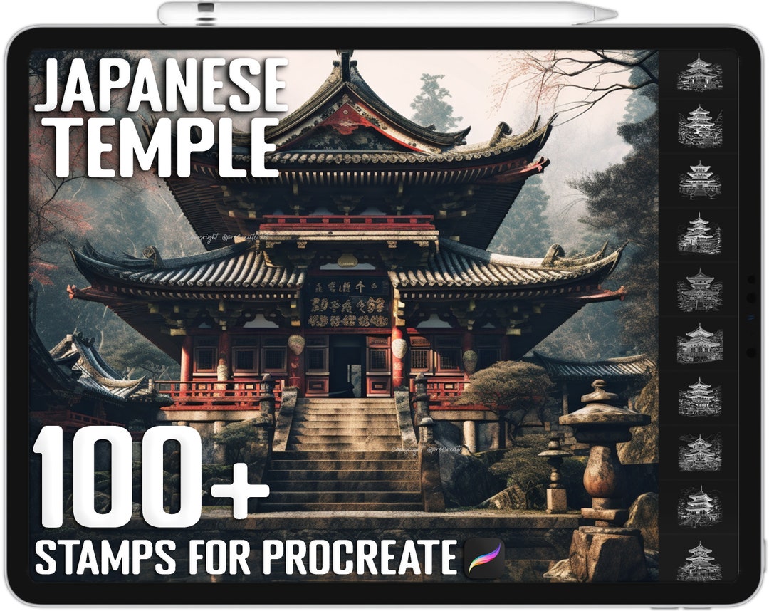 100+ Procreate Japanese Temple Stamps, Japanese Temple Brushes for ...