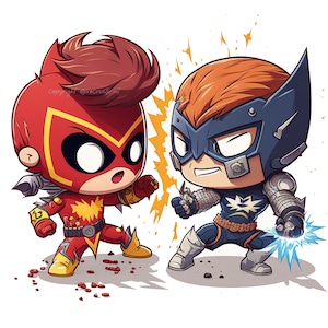 100+ Procreate Chibi Angry Fight Stamps, Chibi Fight Brushes for ...
