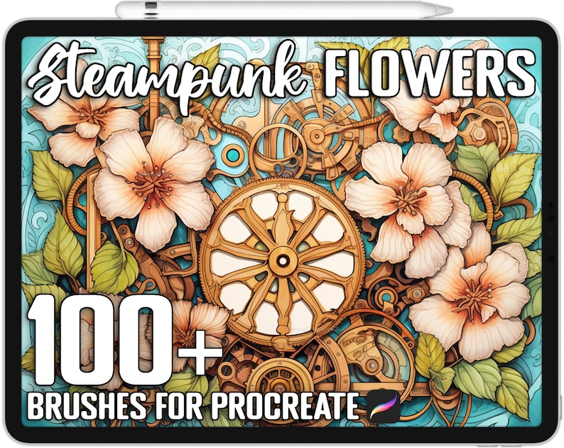 100+ Procreate Steampunk Flower Stamps, Steampunk Flower Guide Bundle ...