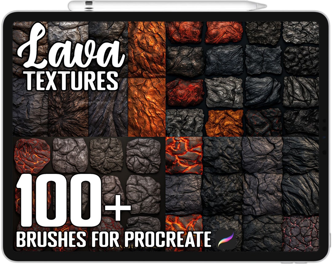 100+ Procreate Lava Rock Texture Brushes, Realistic Brushes for Procreate, Instant Digital ...