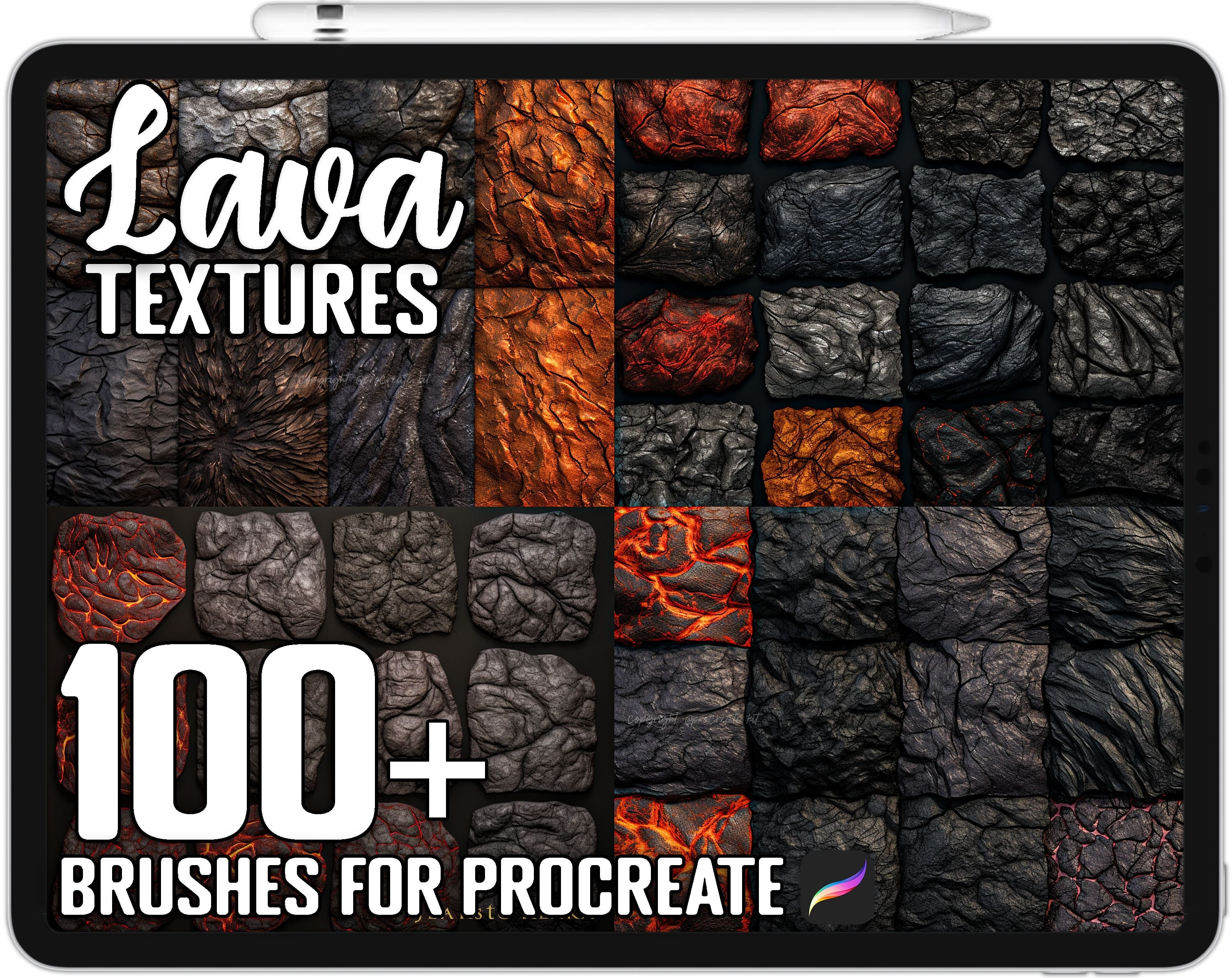 100+ Procreate Lava Rock Texture Brushes, Realistic Brushes for ...
