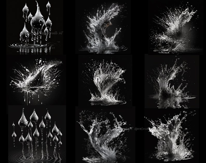 100+ Procreate Realistic Water Splash Stamps, Water Splash Brushes for ...