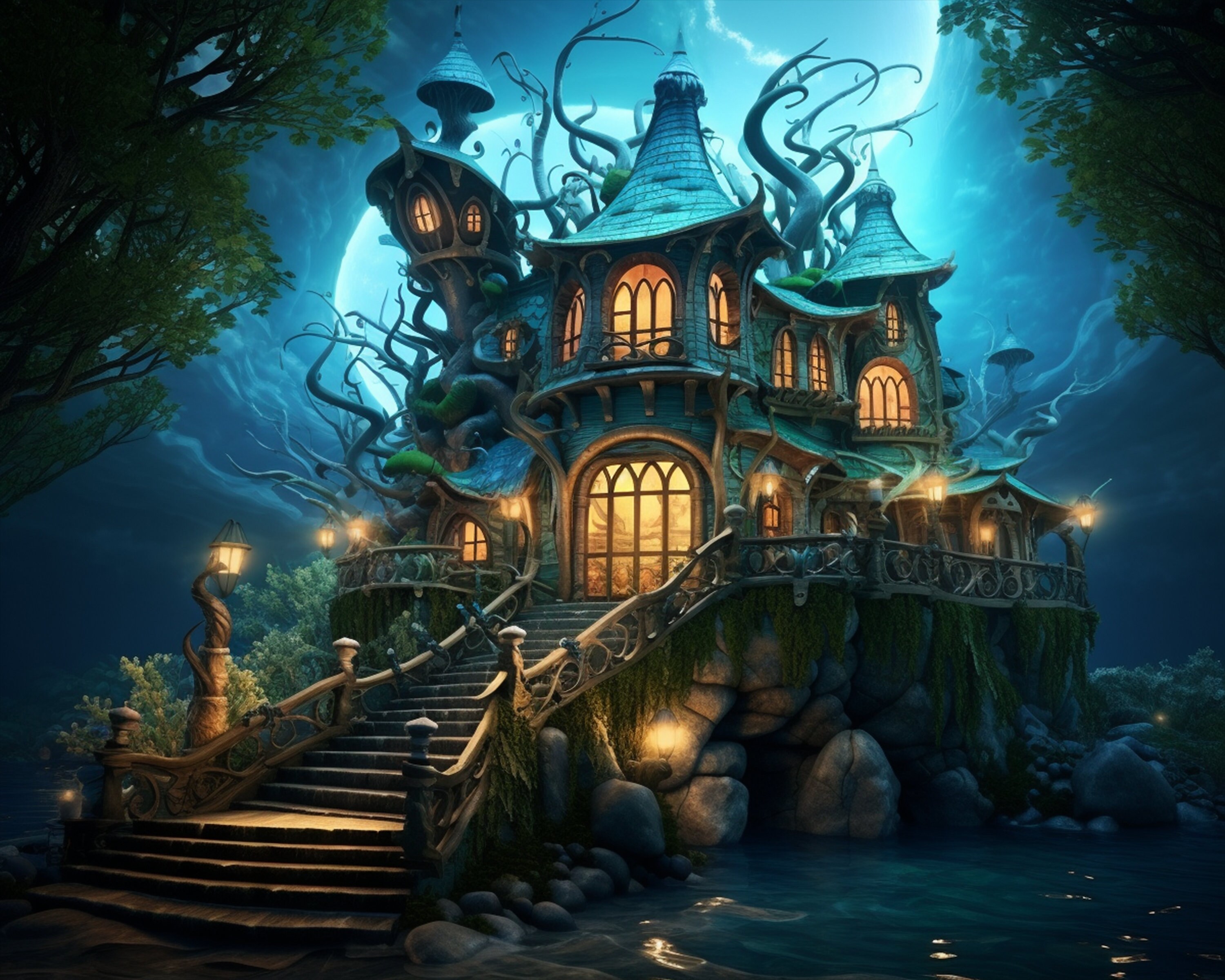 100+ Procreate Mermaid House Stamps, Fantasy Mermaid House Brushes for ...