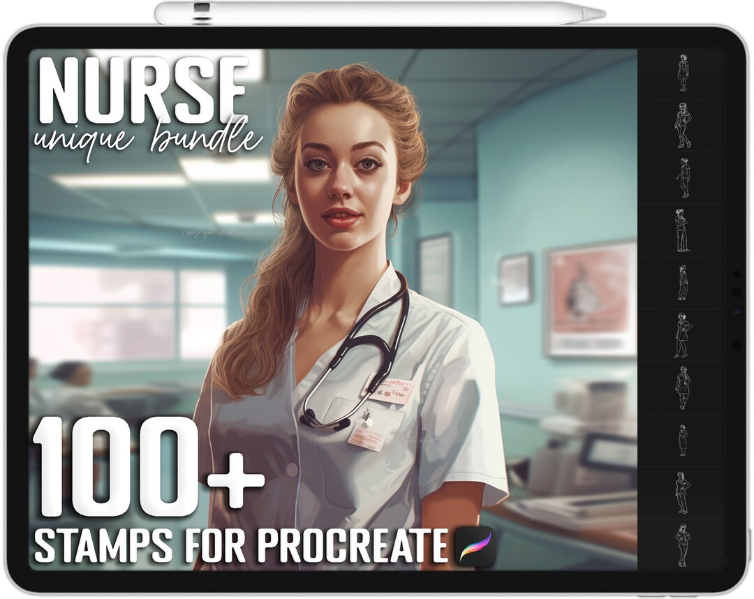 100+ Procreate Nurse Stamps, Nurse Brushes for Procreate, Instant ...