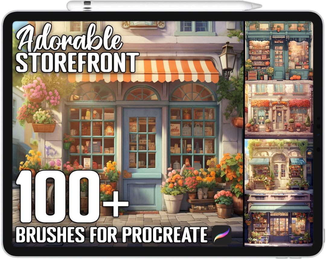 100+ Procreate Adorable Storefronts Stamps, Storefront Guide Brushes ...