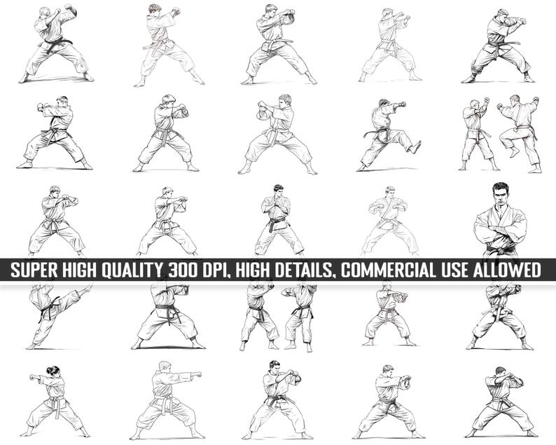 100+ Procreate Karate Form Stamps, Martial Arts Action Brushes for ...