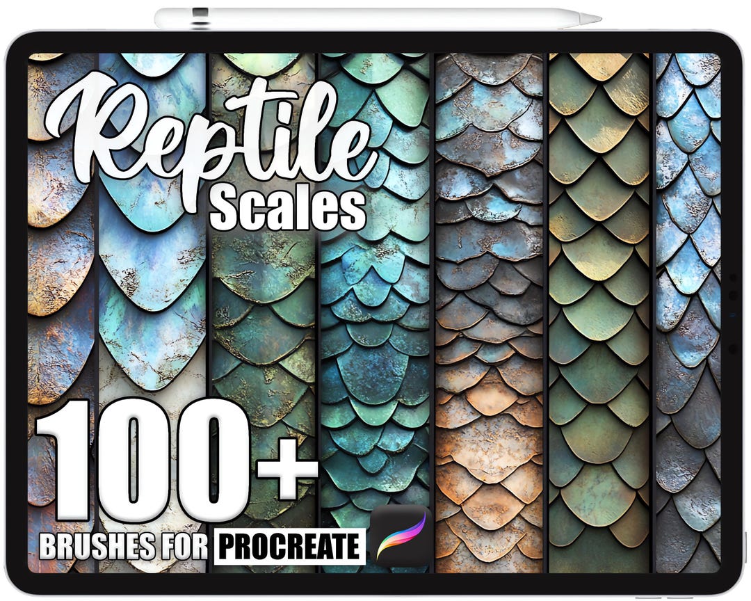 100+ Procreate Reptile Scales Brushes, Realistic Texture Brushes for ...