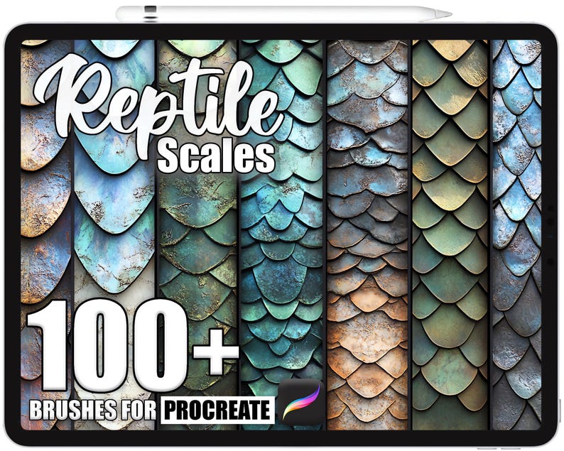 100+ Procreate Reptile Scales Brushes, Realistic Texture Brushes for ...