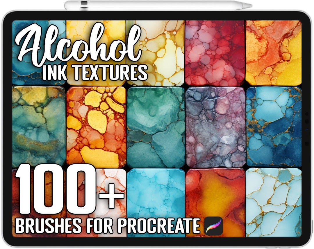 100+ Procreate Alcohol Ink Texture Brushes, Realistic Brushes for ...