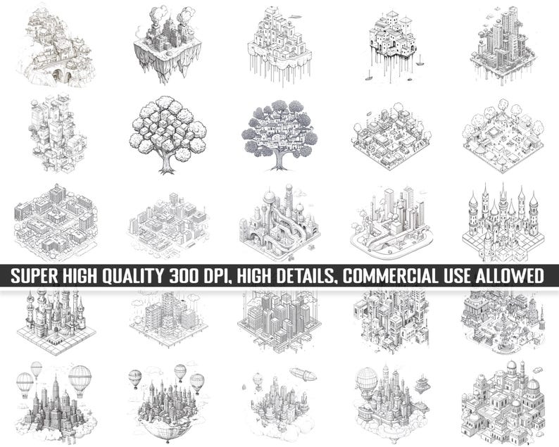 100+ Procreate Isometric City Stamps, Realistic Brushes for Procreate ...