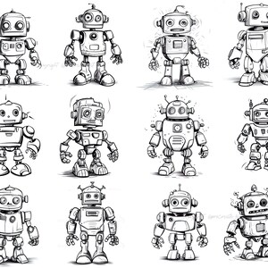 100+ Procreate Cartoon Robot Stamps, Robot Brushes for Procreate ...