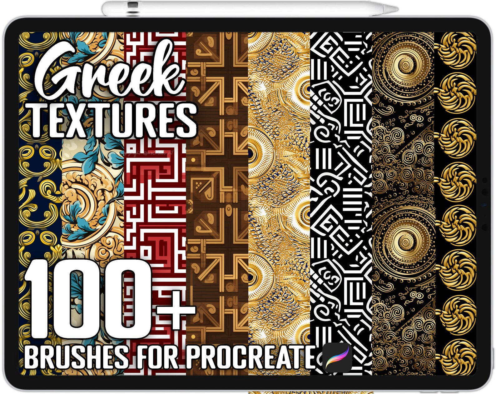 100+ Procreate Greek Texture Brushes, Realistic Brushes for Procreate ...