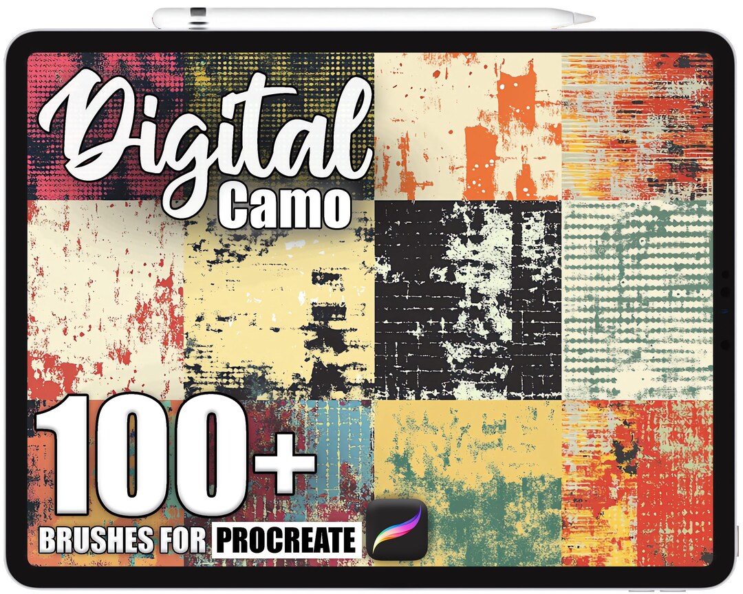 100+ Procreate Digital Camo Pattern Brushes, Realistic Texture Brushes ...