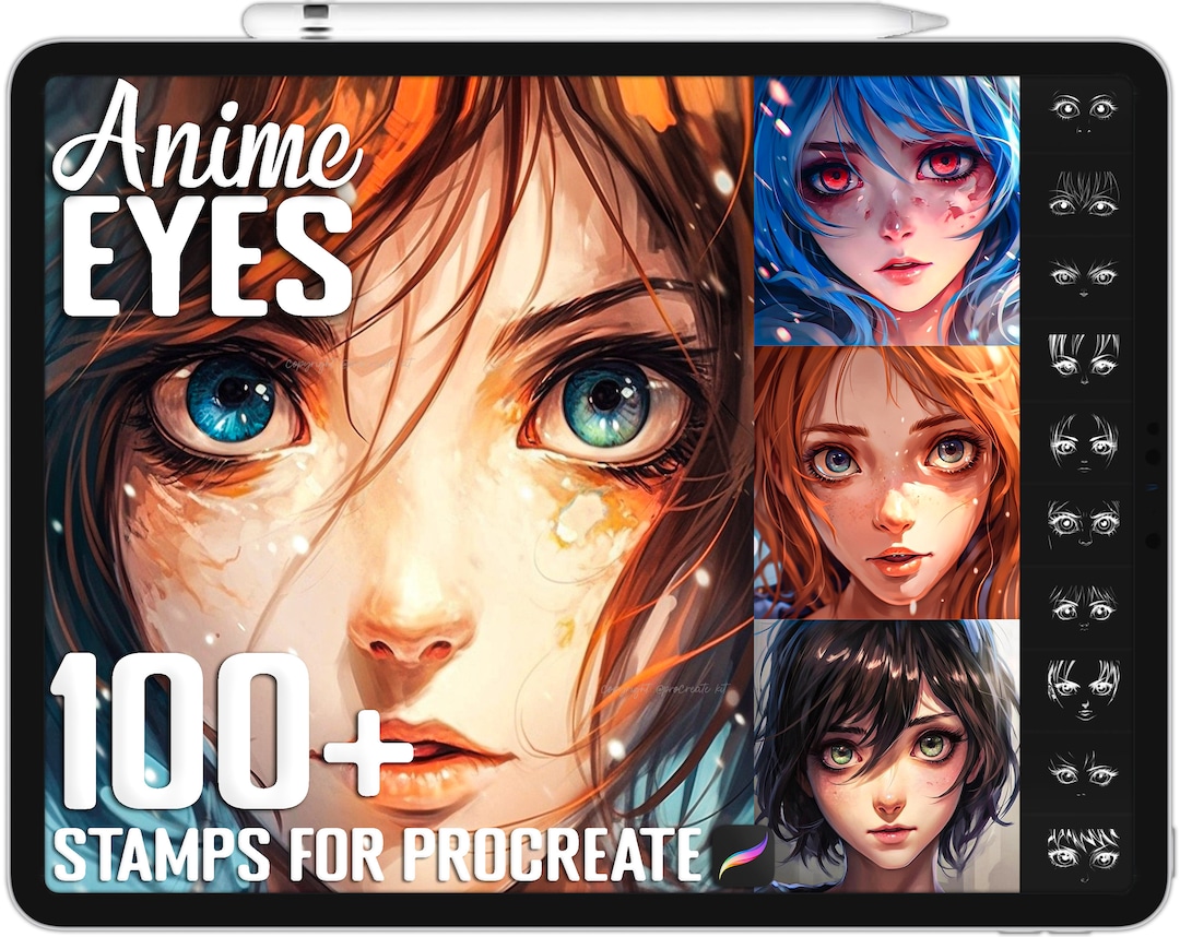 100+ Procreate Anime Eye Stamps, Anime Eye Brushes for Procreate ...