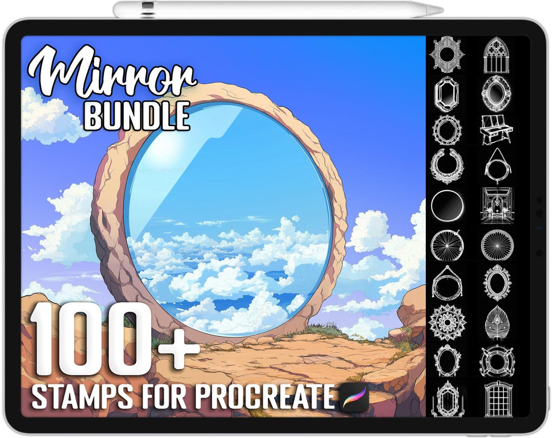 100+ Procreate Mirror Stamps, Brushes for Procreate, Instant Digital ...