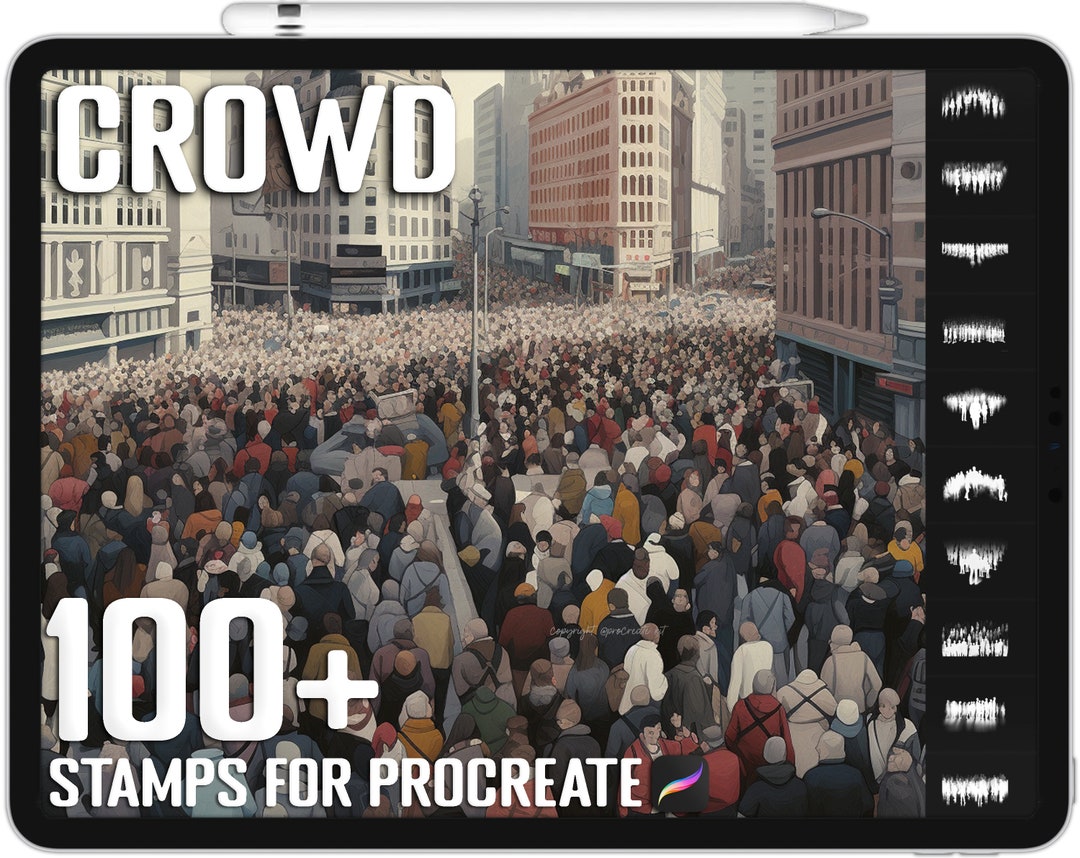 100+ Procreate Crowd Stamps, Crowd Brushes for Procreate, Instant ...
