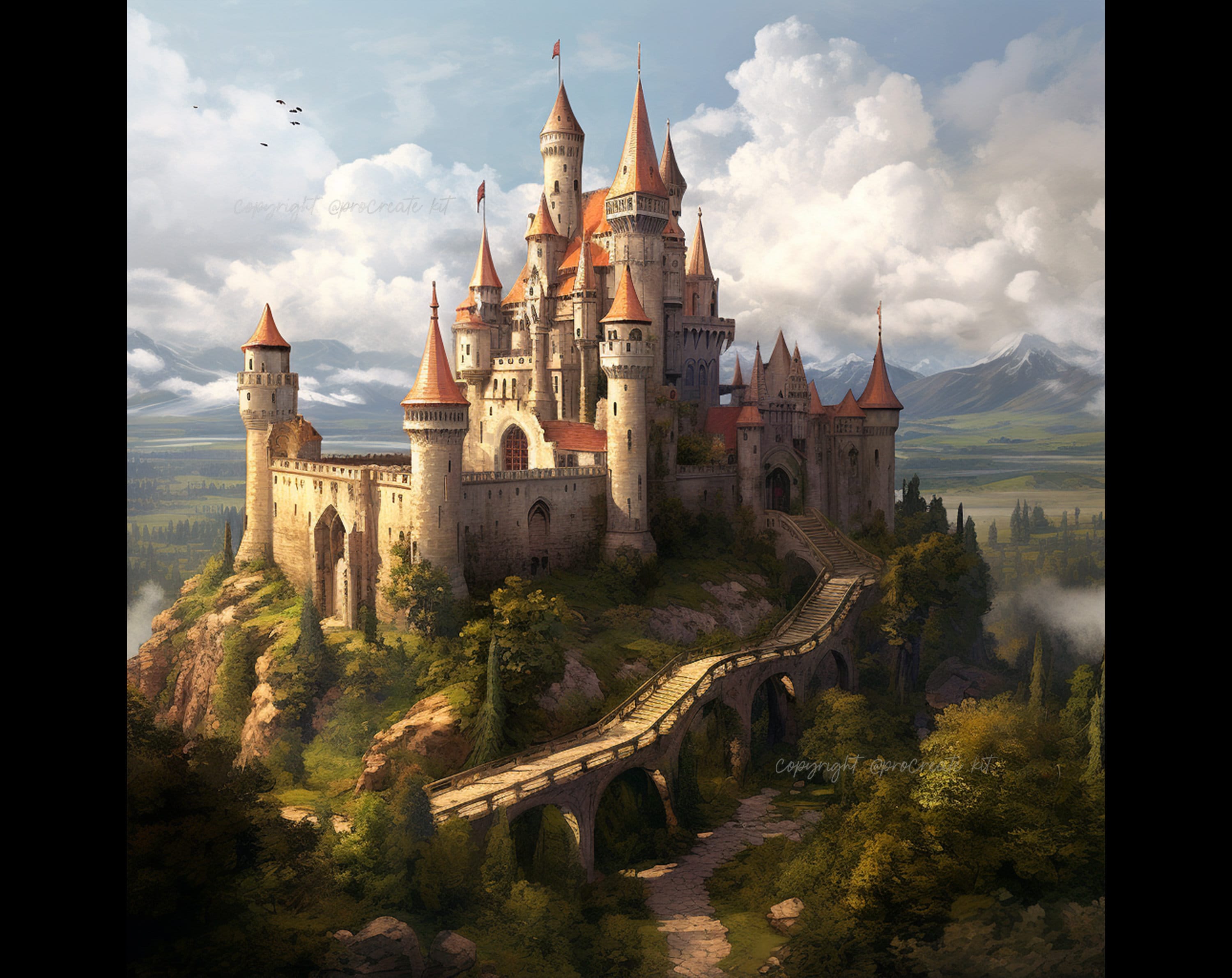 100+ Procreate Castle Stamps, Castle Brushes for Procreate, Instant ...