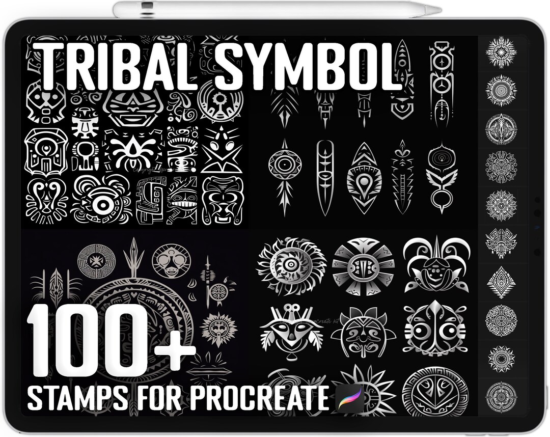 100+ Procreate Tribal Symbol Stamps, Tribal Symbol Brushes for ...